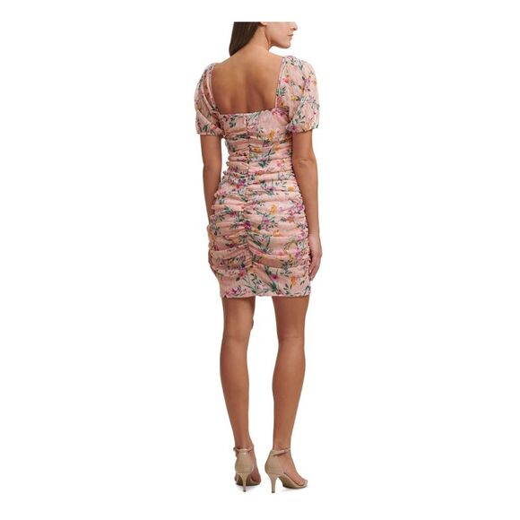 Guess | Dresses | Nwt Guess Womens Pink Pouf Sleeve Short Cocktail Body ...